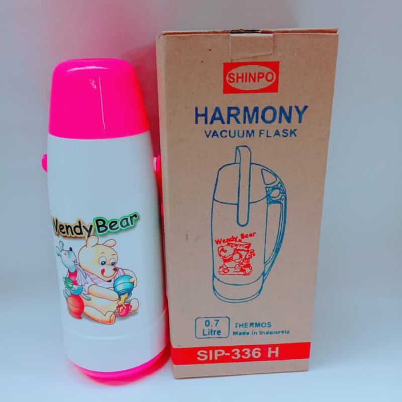Jual SHINPO, termos air panas 700ml/ termos harmony vacum plsat wahite ...