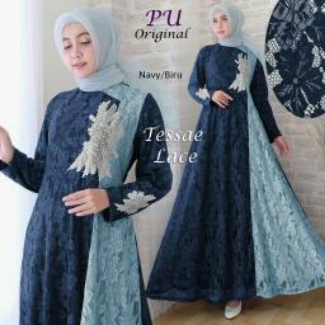 Jual BR15516 - TESSAE LACE NAVY BIRU (PU) | Shopee Indonesia
