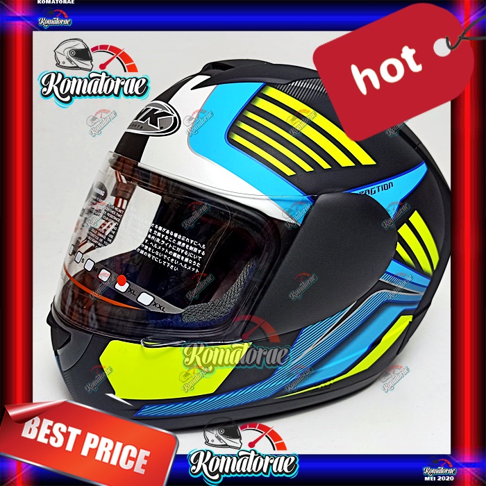 Jual HELM INK CL MAX LTD #3 MATT BLACK LIGHT BLUE YELLOW FULL FACE ...