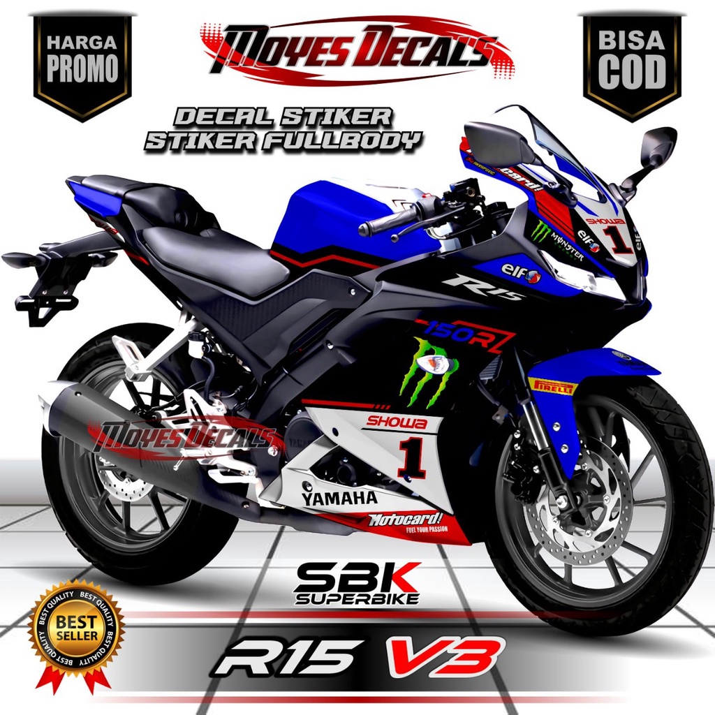 Jual bisa COD decal R15 V3 stiker R15 V3 stiker motor R15 V3 stiker ...