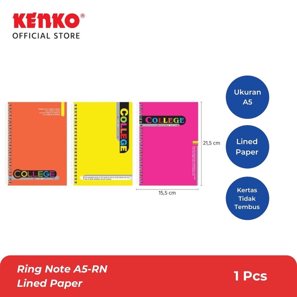 Jual Kenko Ring Note Buku Tulis Notebook A5-RN | Shopee Indonesia
