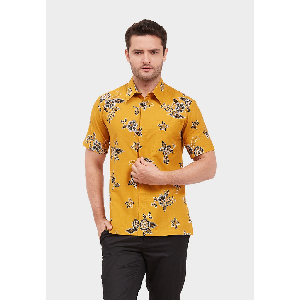 Jual Adikusuma Hem by Arjuna Weda Batik Bunga Cosmos - Kuning | Shopee ...