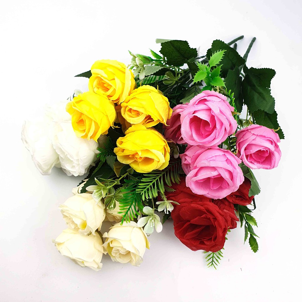 Jual Mawar Artifisial 30 cm, 5 kepala/ Mawar Plastik/ Bunga Palsu ...