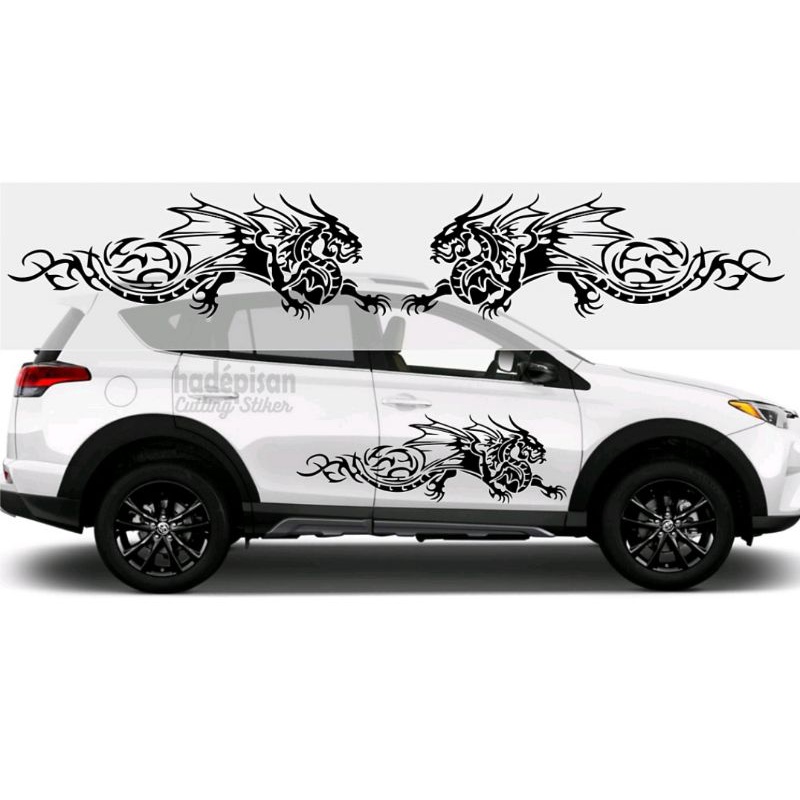 Jual stiker mobil body mobil siluet naga | Shopee Indonesia