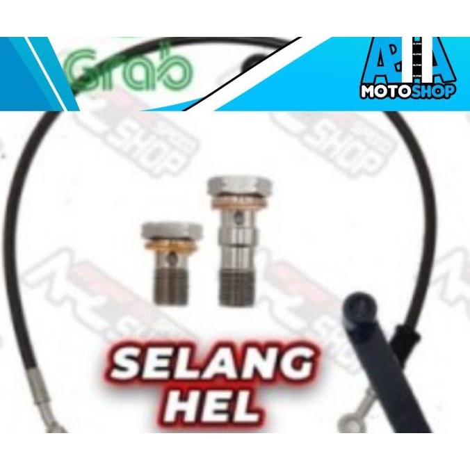 Jual Selang Rem Hel Upper Fender Selang Hel Hitam Baut Banjo Single ...
