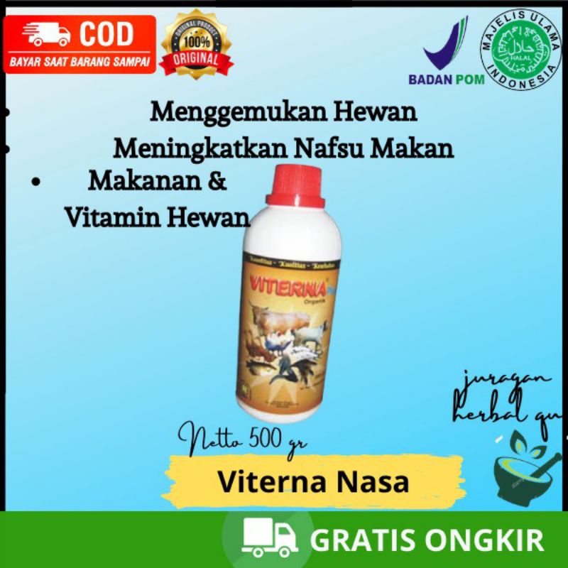 Jual viterna NASA vitamin ternak Nasa Kemasan 500cc dan viterna bubuk ...