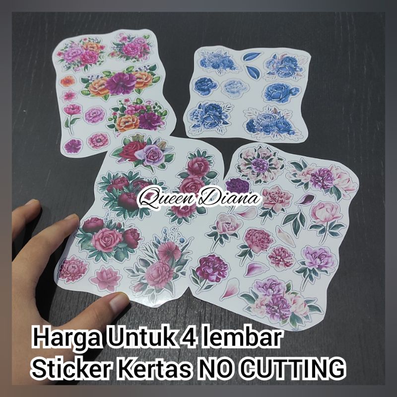Jual Sticker kertas No Cutting 4 lembar / Stiker aesthetic murah unik ...