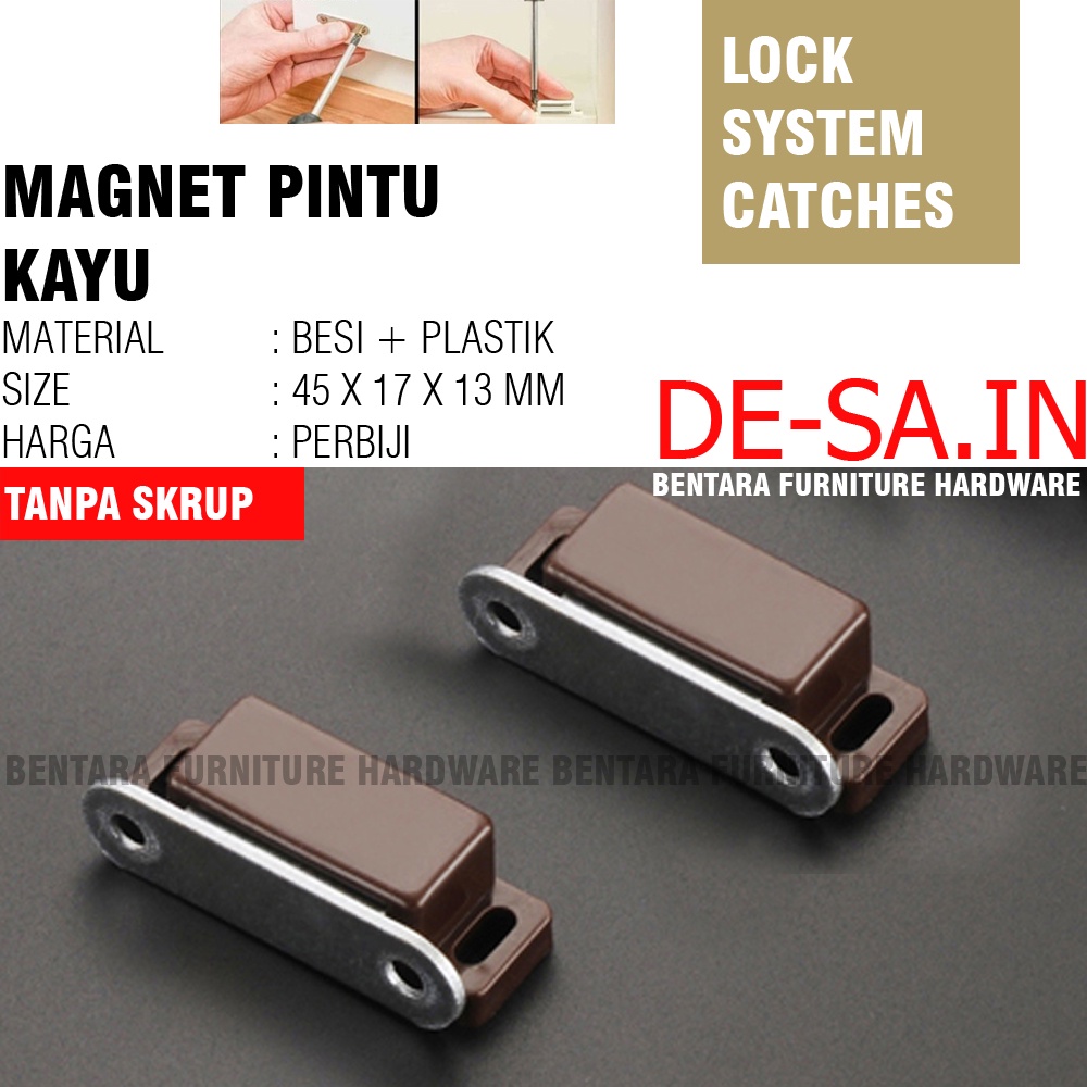 Jual HARFIT MP-45 MAGNET PINTU 45MM UNTUK PINTU KABINET KAYU - KECIL ...