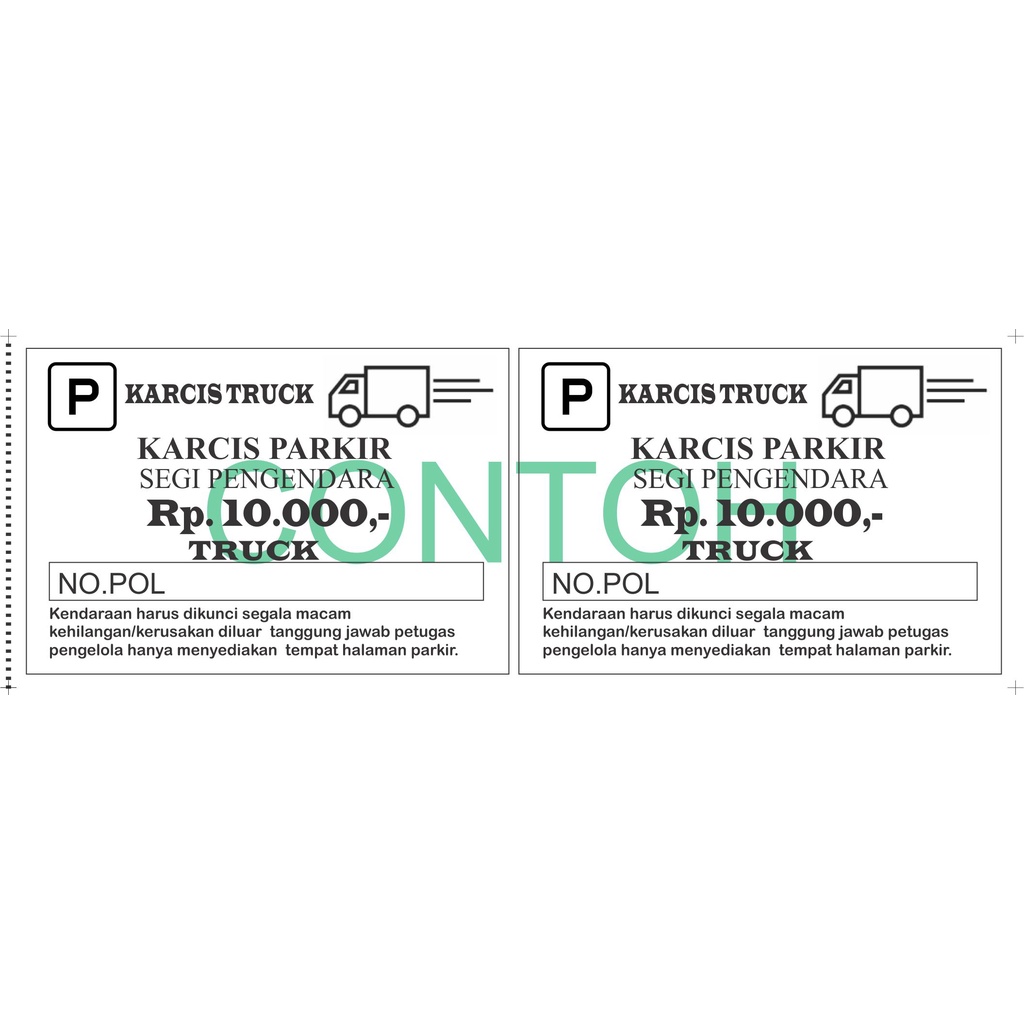 Jual Tiket atau Karcis parkir mobil truck box dll eceran | Shopee Indonesia