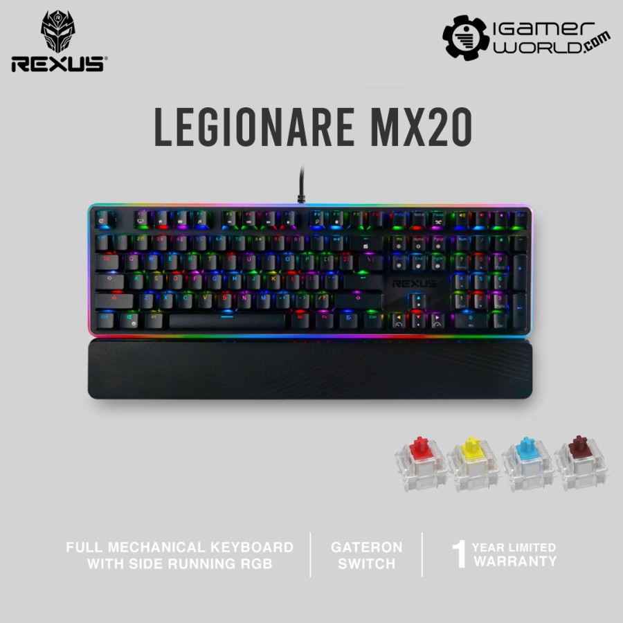Jual Rexus Legionare MX20 Pro RGB Mechanical Gaming Keyboard | Shopee ...