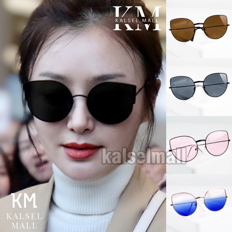 Jual Kacamata Hitam Wanita Cewe Model Retro Cat Eye Horn Sunglasses Women UV400 Anti Sinar ...