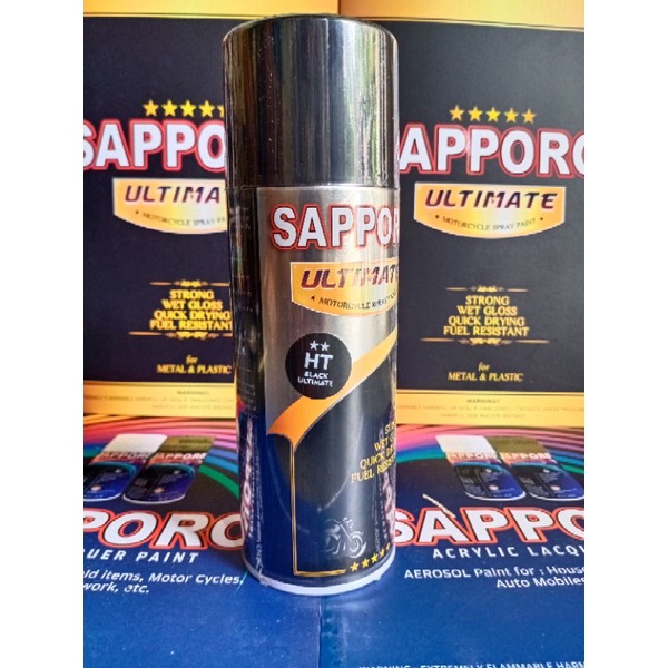 Jual Sapporo Ultimate HT Black Ultimate/ sapporo spray/ cat semprot | Shopee Indonesia