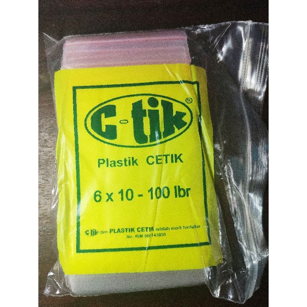 Jual Plastik Klip Ziplock Zipper Cetik C-tik 6x10 isi 100 lembar ...