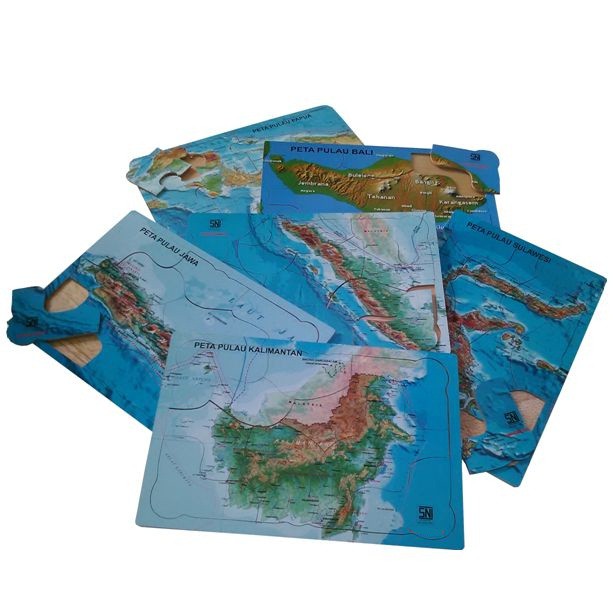 Jual Puzzle Peta Pulau Indonesia Paket 6 Pcs - Mainan Edukasi Kayu ...