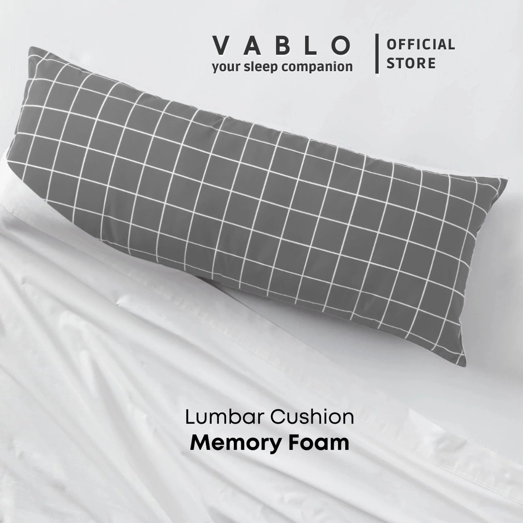 Jual Vablo bantal lumbar cushion memory foam micro - motif abu | Shopee ...