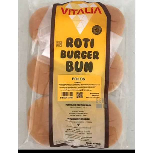 Jual Vitalia Roti Burger wijen isi 6 pcs 300gr Vitalia Roti Burger ...