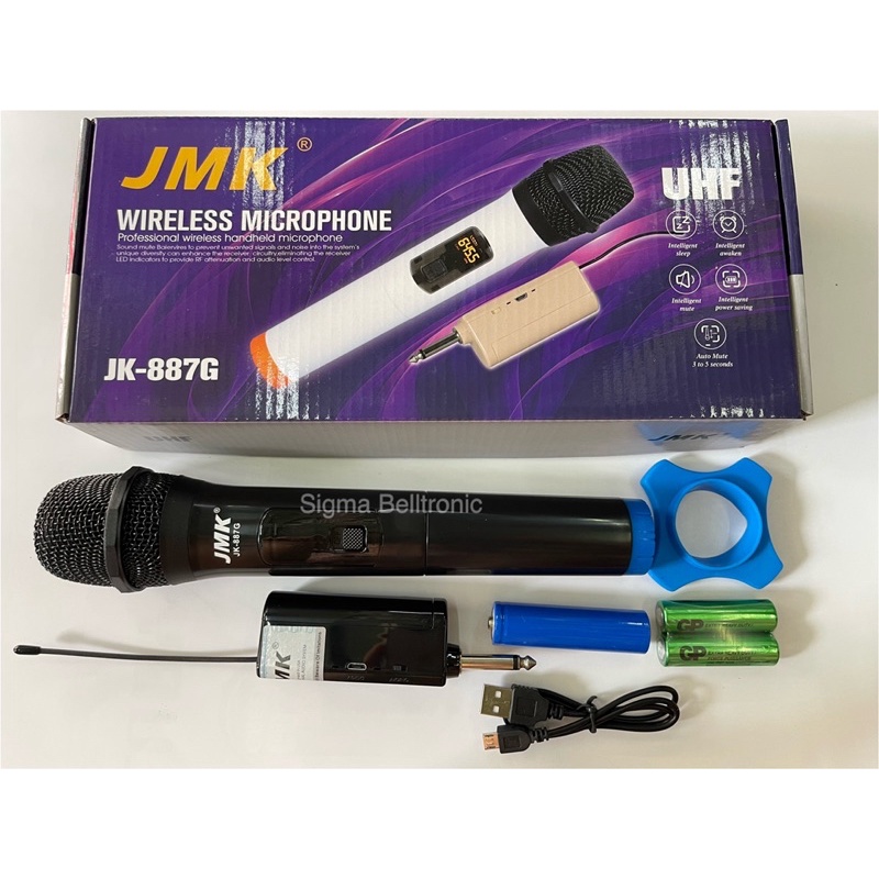 Jual Mic wireless JMK JK-887G Wireless Microphone UHF | Shopee Indonesia