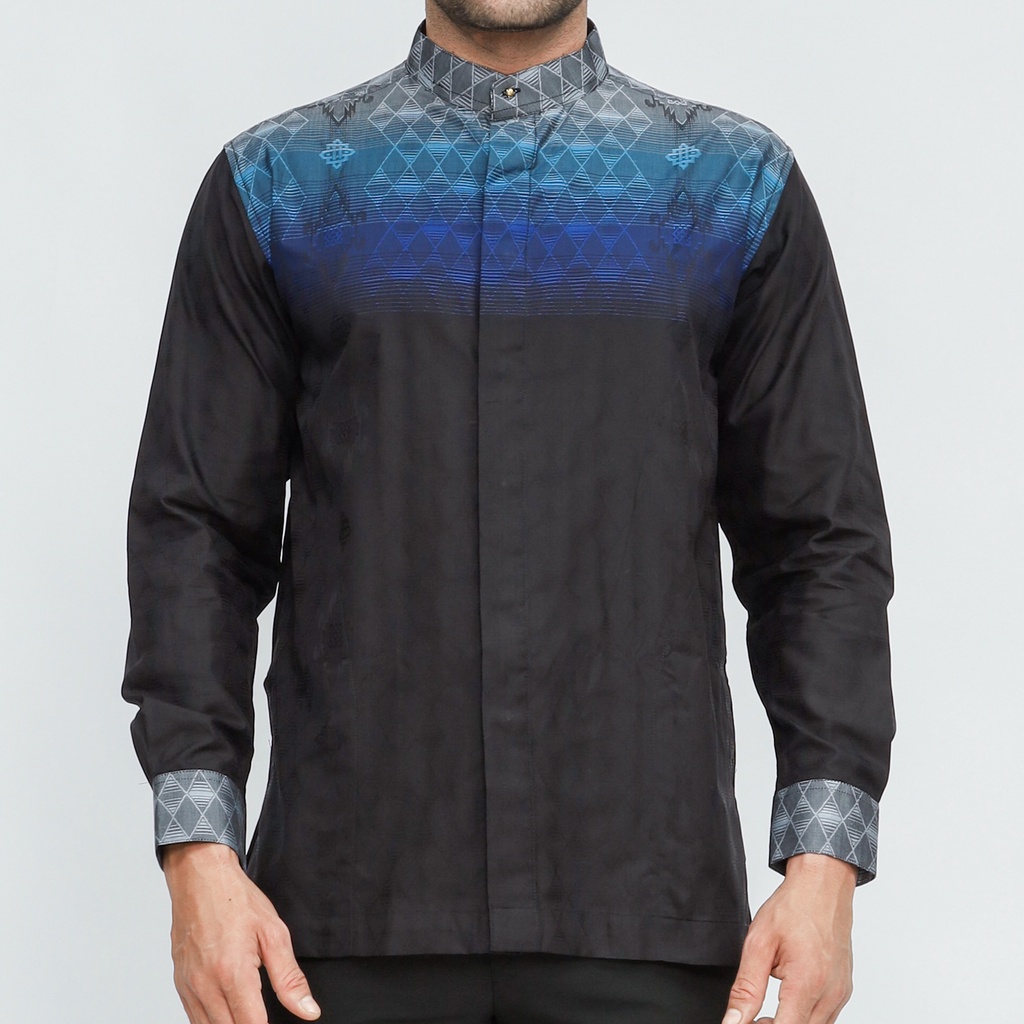 Jual Baju Koko Muslim BHS Masterpiece Hitam Biru | Shopee Indonesia