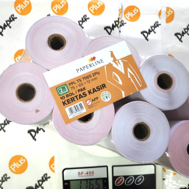 Jual Kertas Kasir / Kertas Kalkulator PAPERLINE 75X65 2PLY KARBON ...