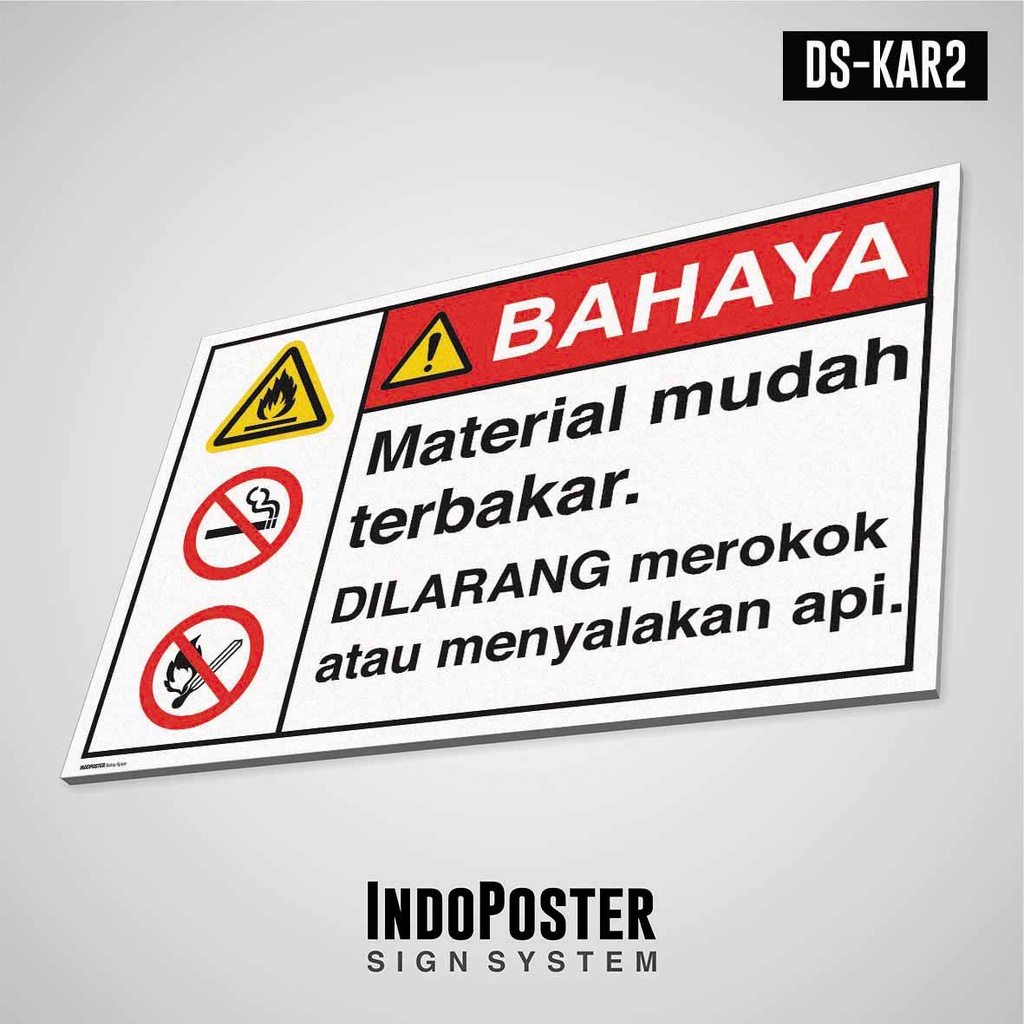 Jual Safety Sign Rambu K3 PVC ANSI Bahaya Material Mudah Terbakar ...