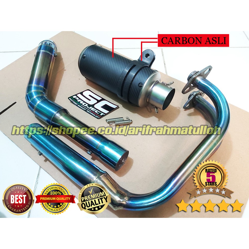 Jual Knalpot IMPORT SC PROJECT FULL CARBON ASLI R25 Header Bluemoon ...