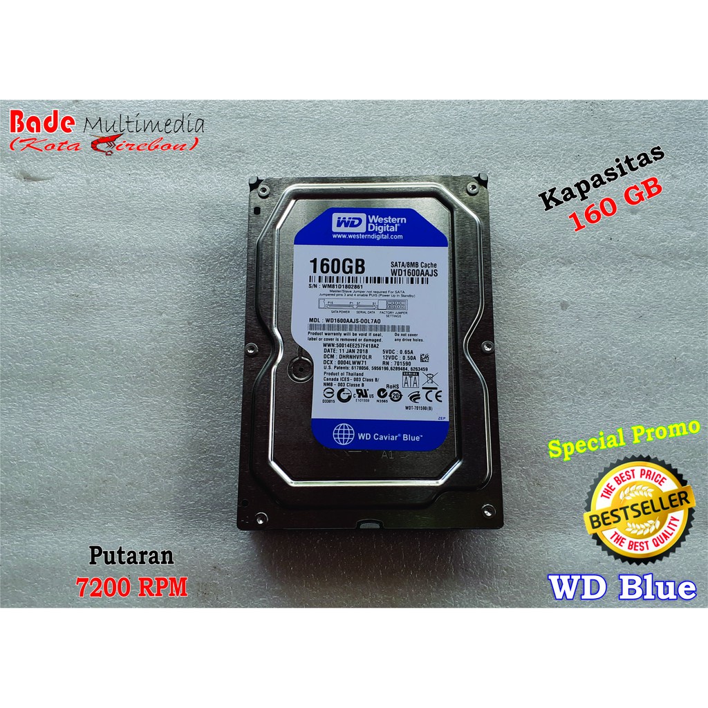 Jual Hardisk HDD Internal Komputer PC 3.5 Inch Wd Blue 160GB 7200Rpm ...
