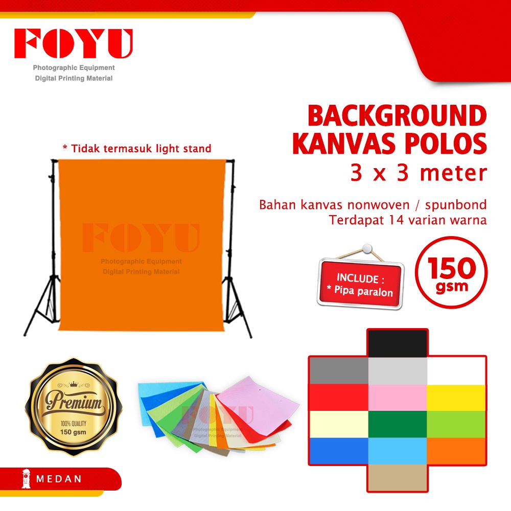 Jual Background Backdrop Foto Kanvas Nonwoven Spunbond Polos Tebal 3x3 ...