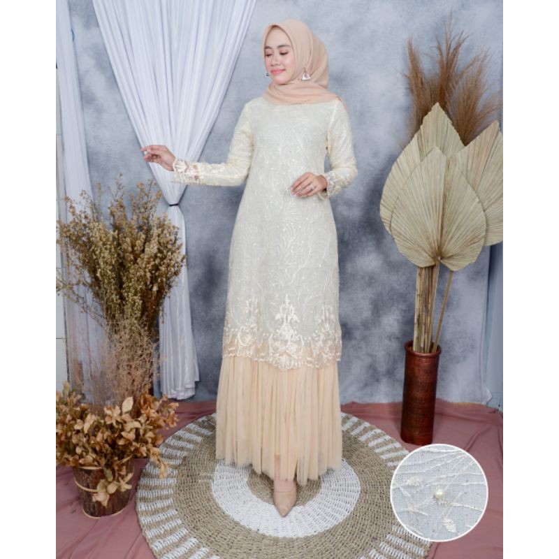 Jual COD Gamis Tulle mix Tutu / Kebaya Modren / Gamis Pesta / Original ...