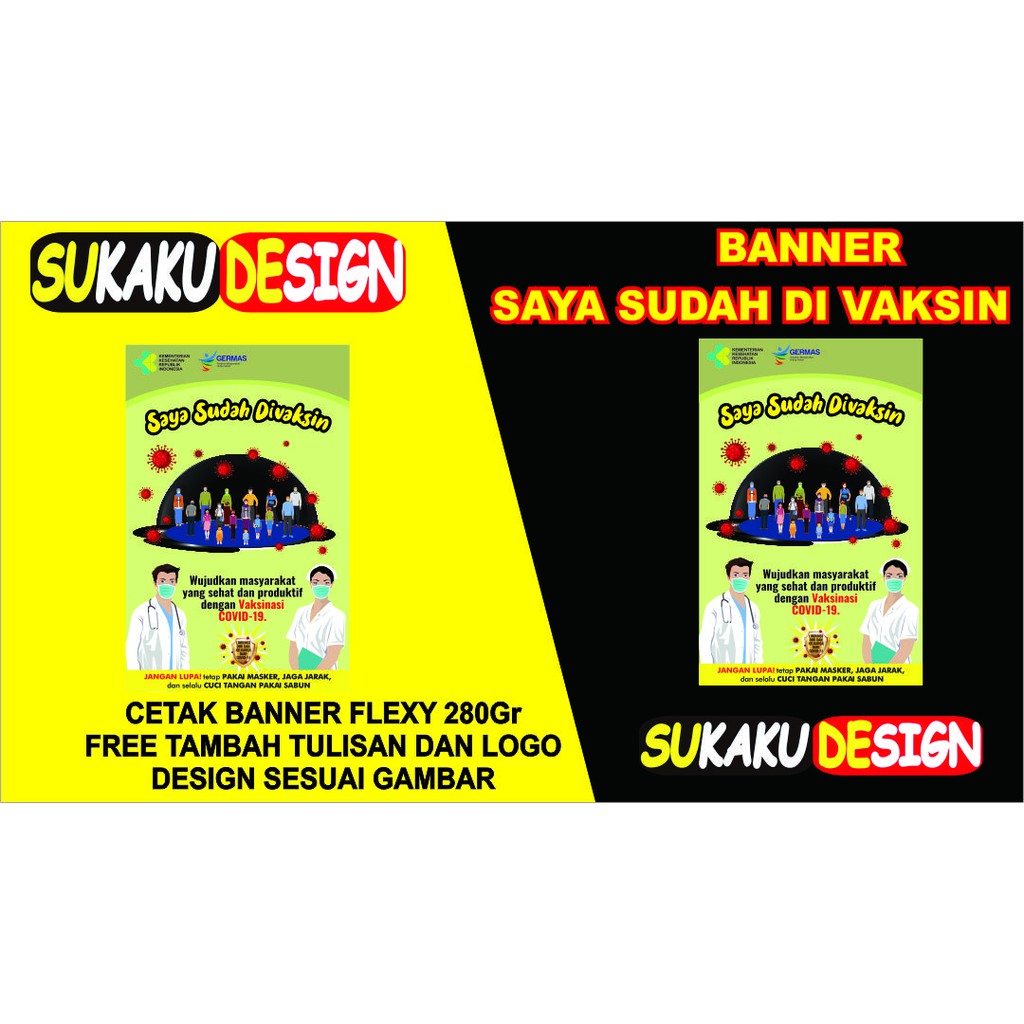 Jual SPANDUK BANNER SAYA SUDAH DI VAKSIN | Shopee Indonesia