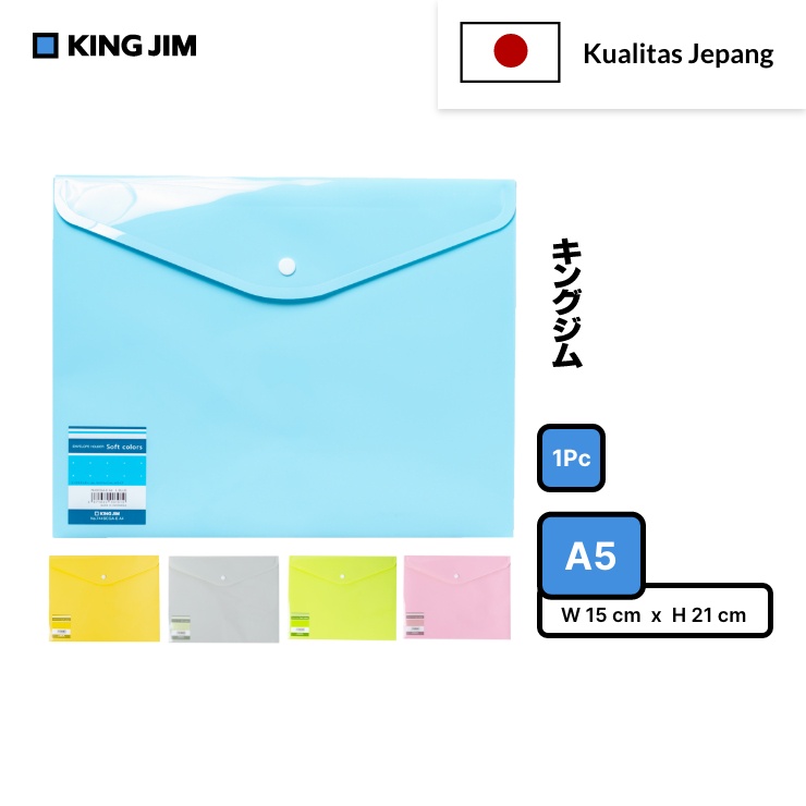 Jual King Jim Map Kancing / Envelope Holder A5 Soft Colors 734SCGA-E ...