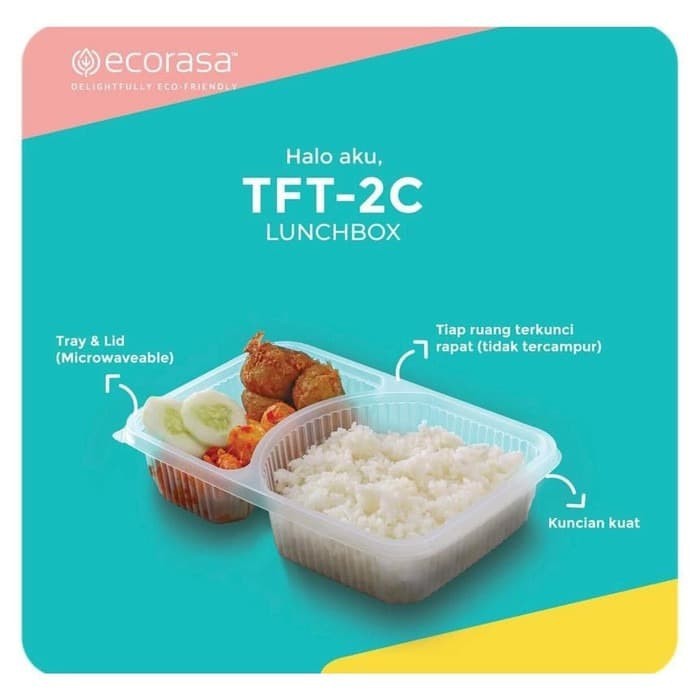Jual Container Thinwall / Kotak Makan Ecorasa E-TFT2C (Oxium) | Shopee ...