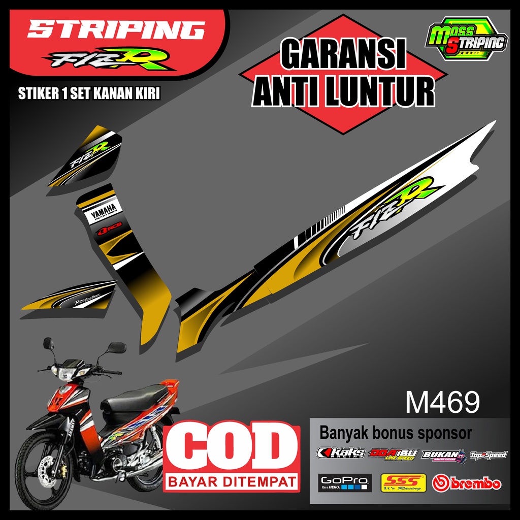 Jual Stiker Sticker Striping FIZ R kode M469 Variasi Stiker Motor Semi ...
