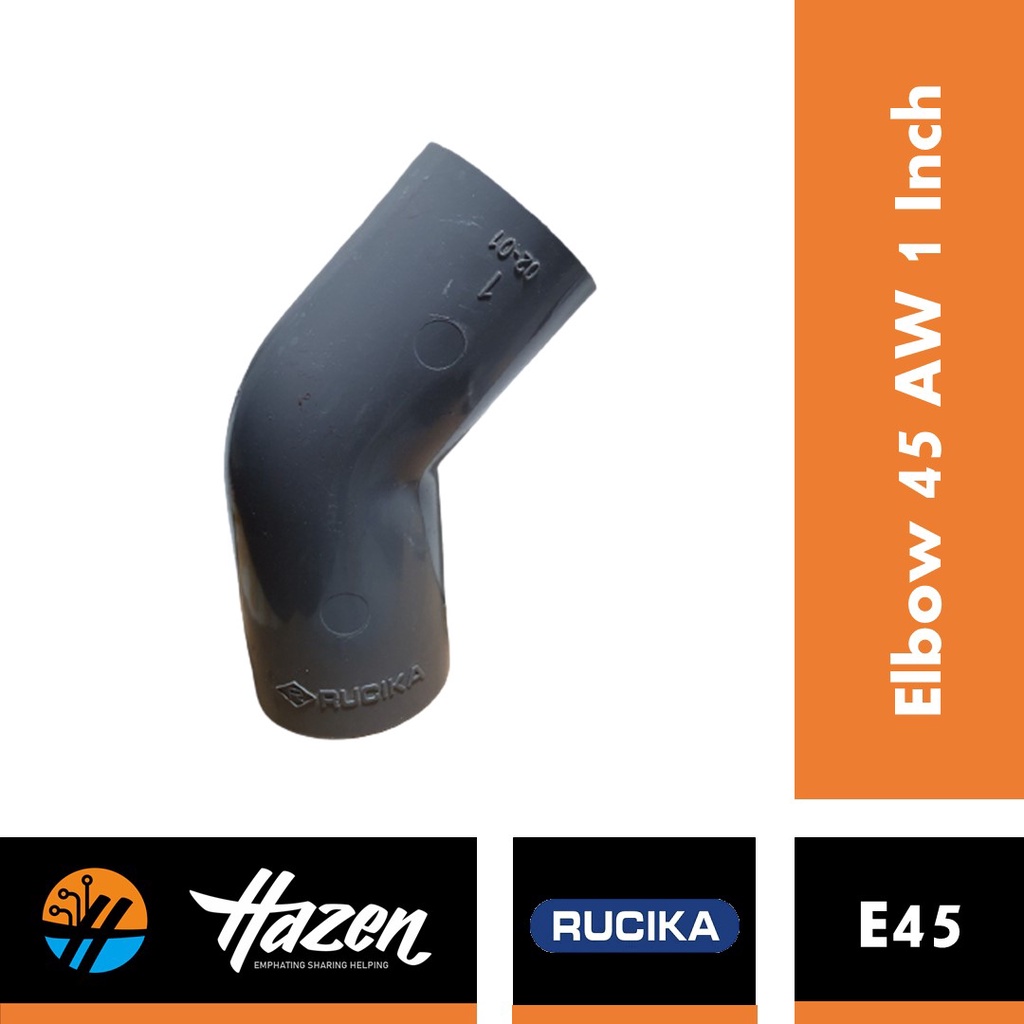 Jual Fitting PVC Elbow 45 derajat AW 1Inch Merk RUCIKA by HAZENstore | Shopee Indonesia