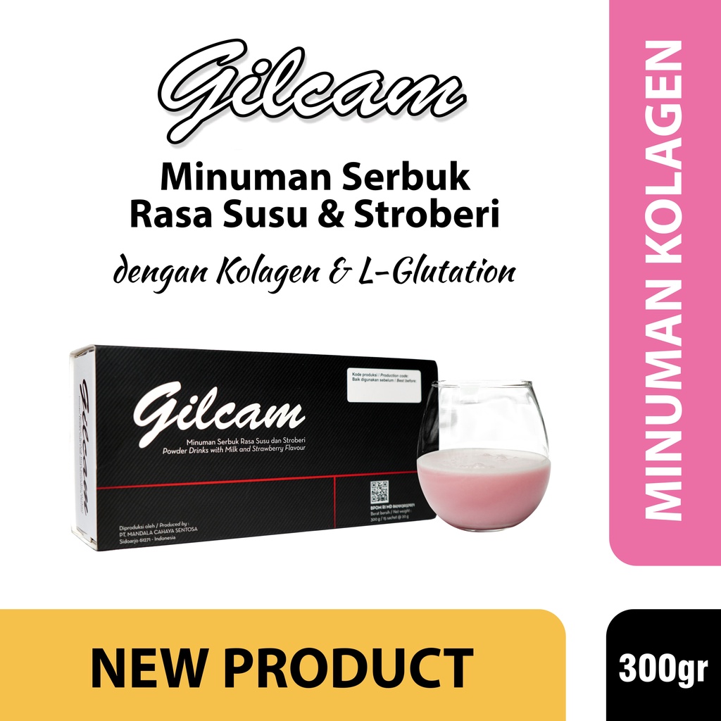 Jual Minuman kolagen rasa susu dan stroberi (Gilcam Collagen) | Shopee ...