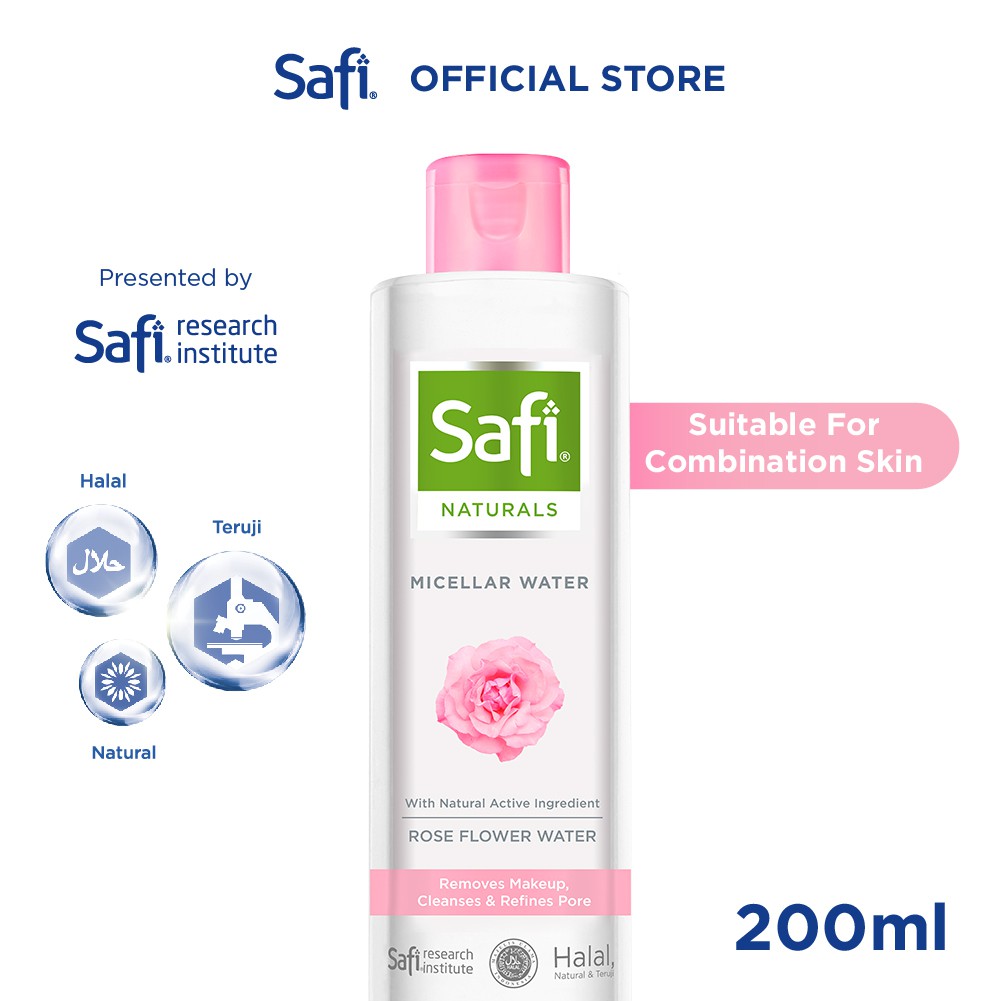 Jual SAFI - Naturals Micellar Water - With Rose 200ml - Pembersih Wajah ...