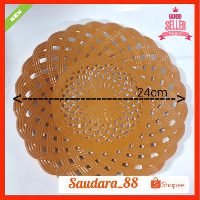 Jual Piring lidi rotan plastik anyaman model bulat per satuan | Shopee ...