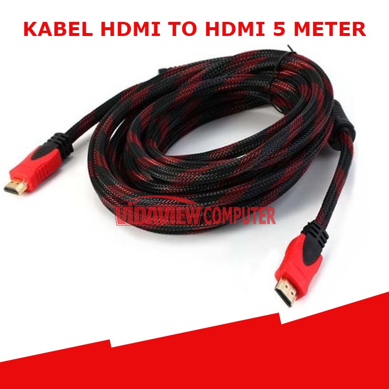 Jual KABEL HDMI 5 METER SERAT JARING HDMI TO HDMI | Shopee Indonesia
