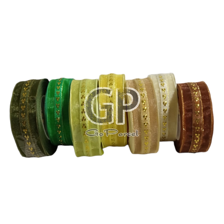 Jual ( 3 Meter ) PITA ORGANDY BORDER RIBBON 1 INCH PITA ORGANDI ...