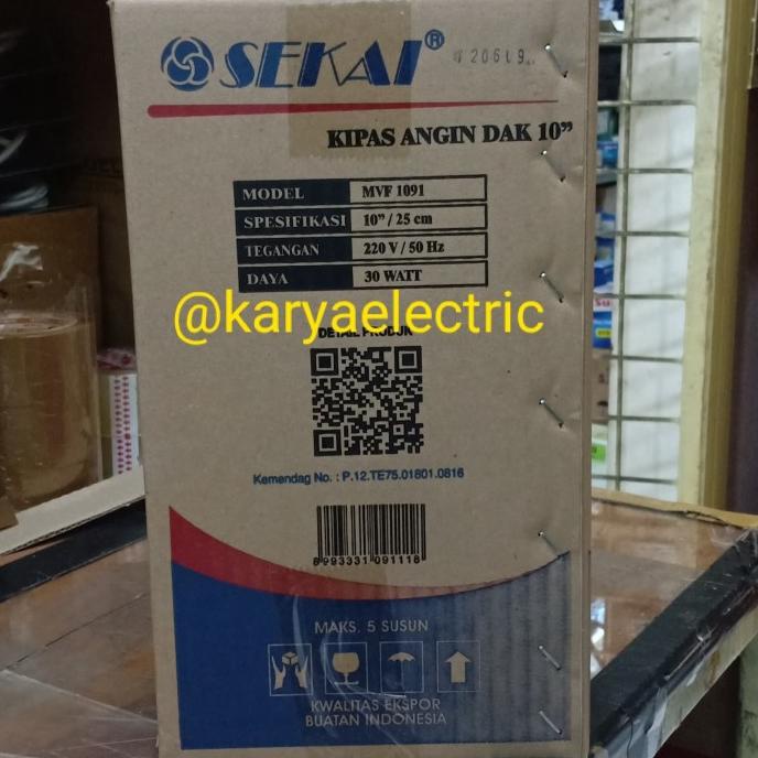 Jual Exhaust Fan Plafon / Ceiling Sekai 10" Mvf 1091 Original | Shopee Indonesia