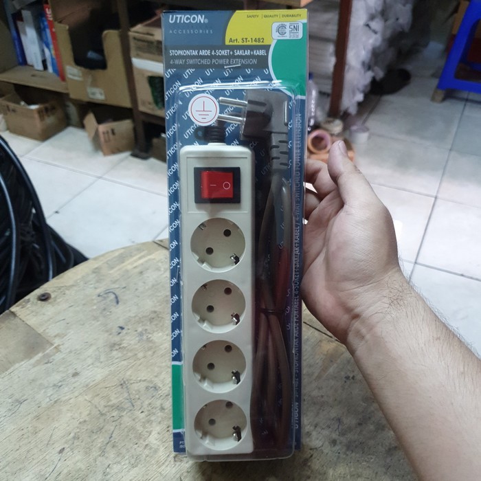 Jual STOP KONTAK STOPKONTAK ARDE UTICON 4 LUBANG LB + SAKLAR + KABEL ST ...