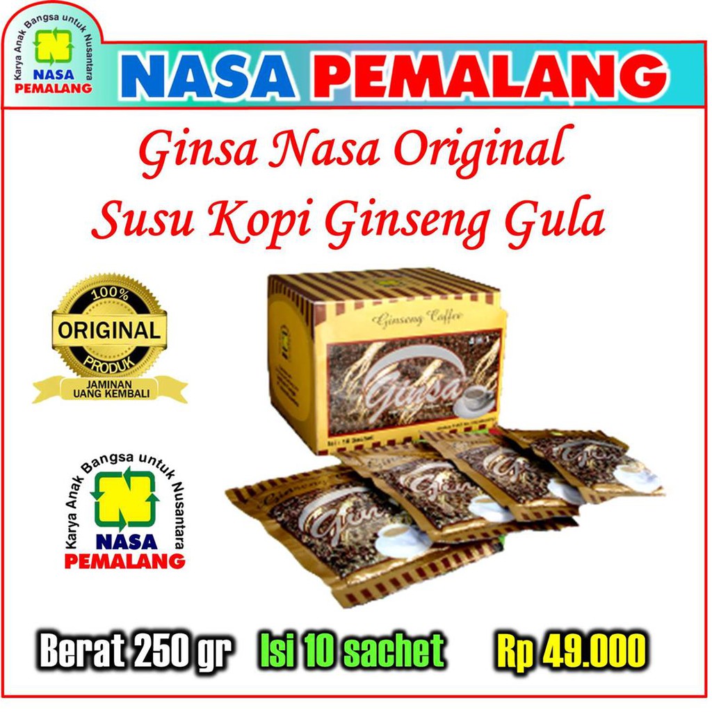 Jual Kopi Herbal GINSA Perpaduan Kopi Susu Gula Ginseng | Shopee Indonesia
