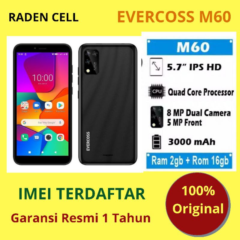 Jual Evercoss M60 Ram 2/16 GB Handphone Android 4G LTE Murah HP 4G LTE ...