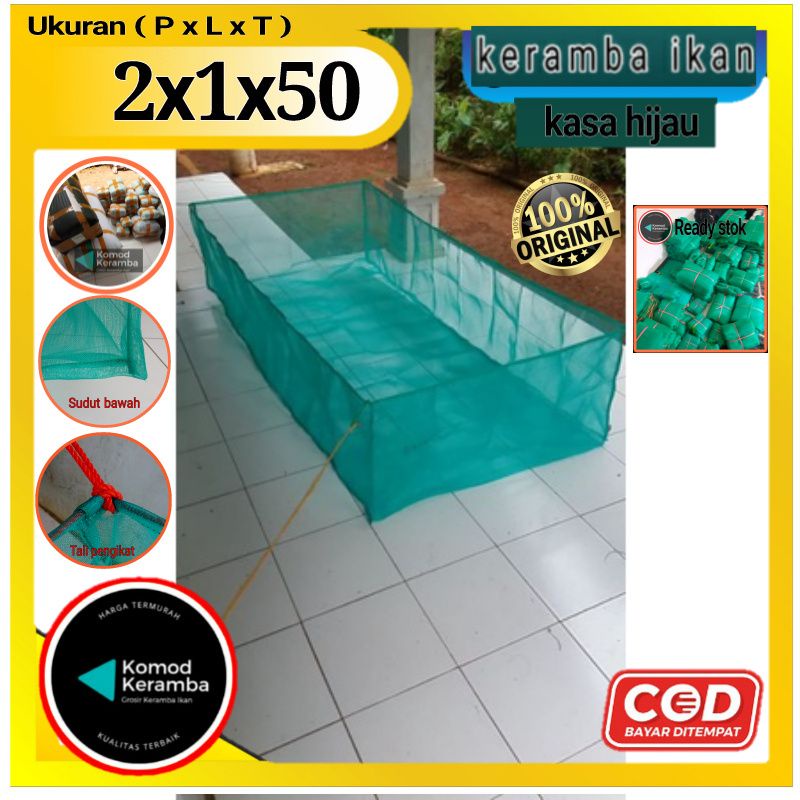 Jual keramba ikan 2x1x50 hapa jaring apung siap pakai sortir anak ikan ...
