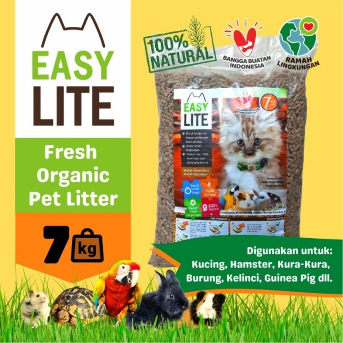 Jual Easy Lite 7kg - Wood Pellet Pet Litter - Pasir Kucing Kelinci ...