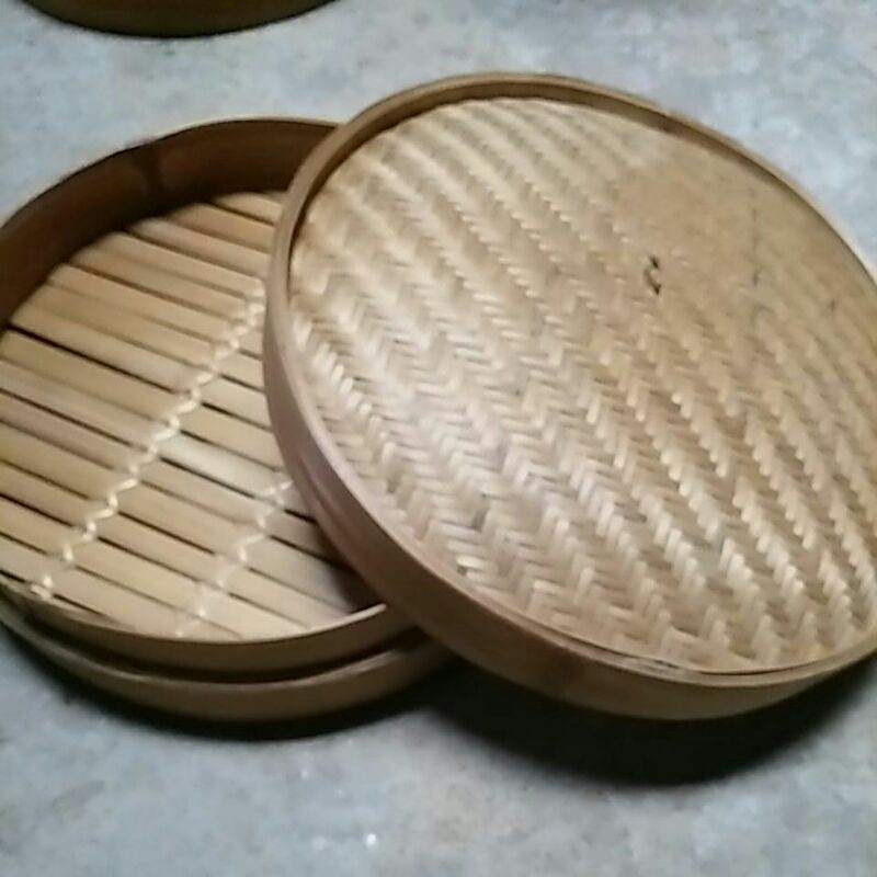 Jual klakat bambu dimsum 35cm 1 set(wadah+tutup) | Shopee Indonesia