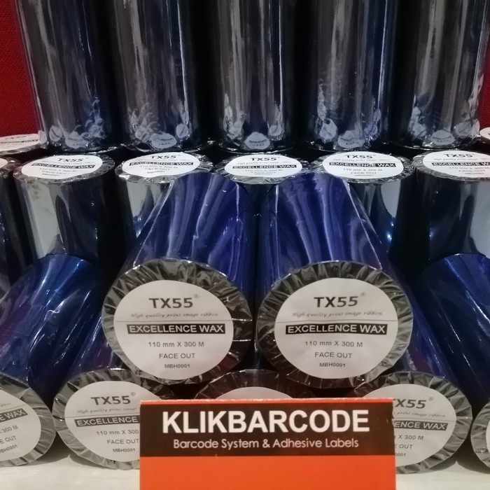 Jual RIBBON BARCODE SONY EXCELLENT WAX TX55 110 MM X 300 METER ( F/O ...