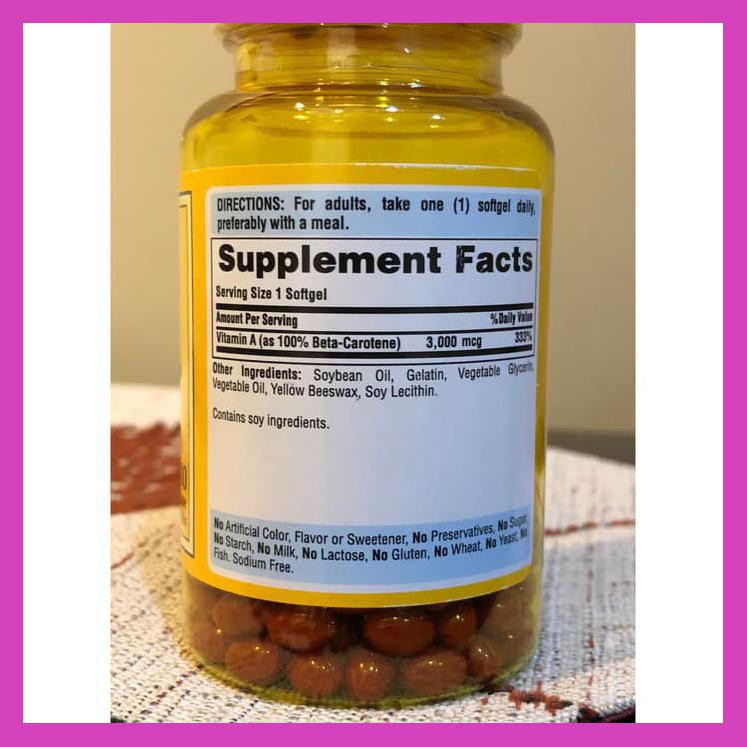 Jual PRO VITAMIN A 10000 IU - BETA CAROTENE - PURITAN'S PRIDE | Shopee ...