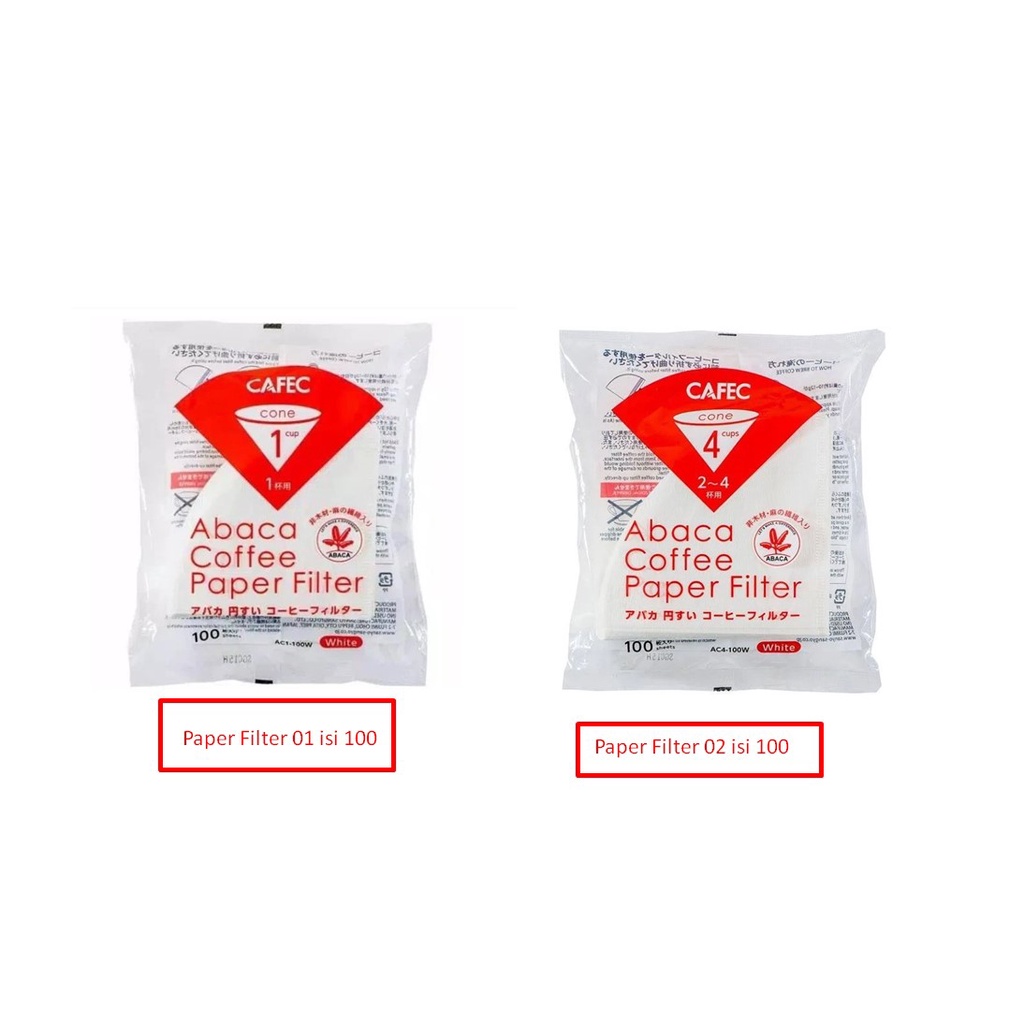 Jual Paper Filter V60 01 dan 02 Isi 100 Abaca Kertas Saring Kopi Putih ...