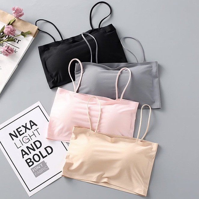 Jual RV® Bra Kemben Ice Silk BH Tali Tanpa Kawat Crop Top 1049 | Shopee ...