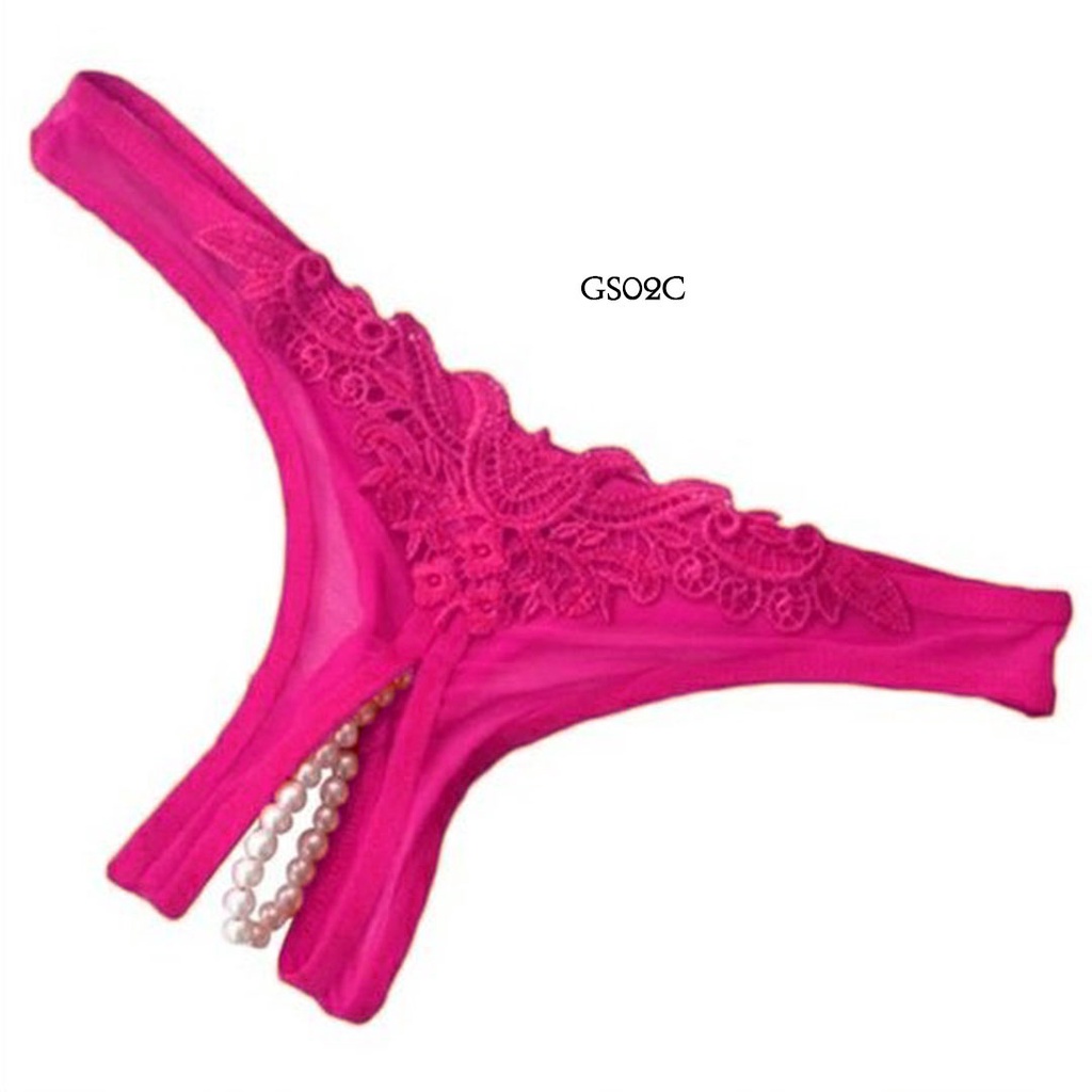 Jual Celana Dalam Sexy Mutiara Open G String Lace Thong Wanita Fushia ...